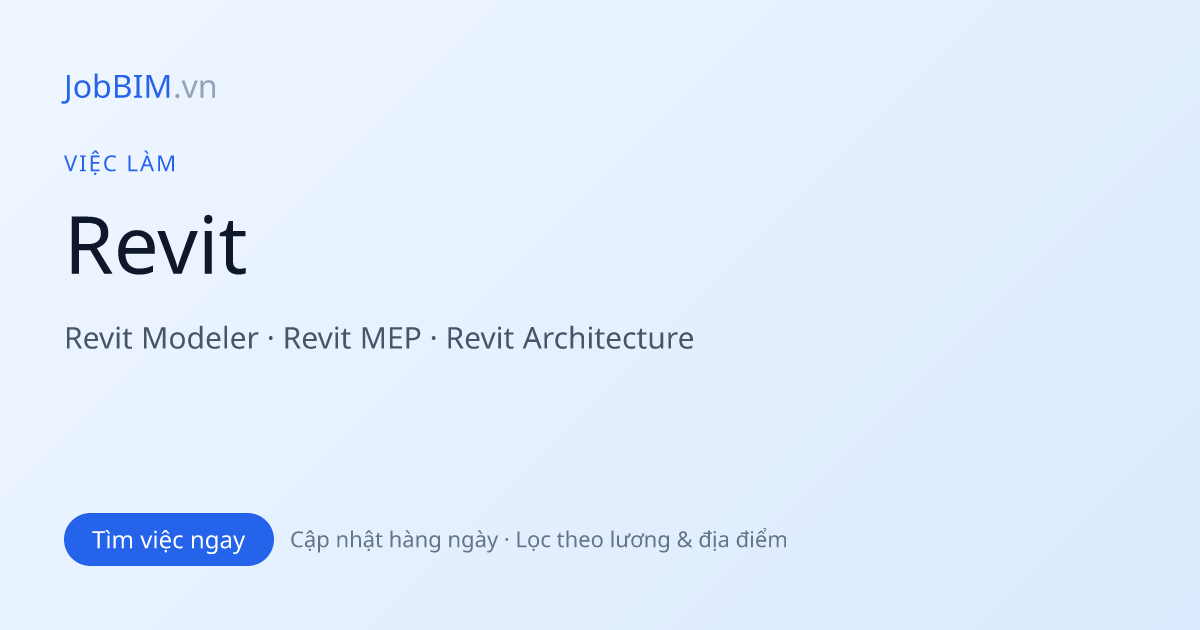 Tuyển dụng Kỹ sư Revit 2026 — Việc làm Revit MEP, Kết cấu, Kiến trúc ...